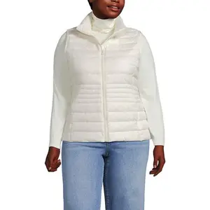 LANDS' END Wanderweight Packable Down Vest - Ivory