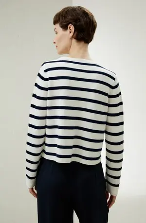 Lilysilk Gariana Striped Merino Wool Cardigan