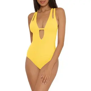 BECCA By Rebecca Virtue Becca Prism Cutout One-piece Swimsuit Banana