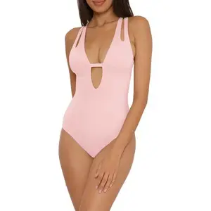 BECCA By Rebecca Virtue Becca Prism Cutout One-piece Swimsuit Primrose Pink