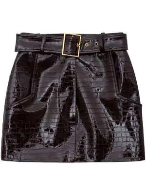 ROWEN ROSE Embossed Mini Skirt