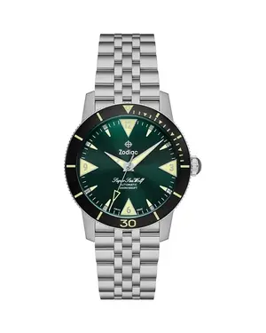 ZODIAC Skin Diver Automatic Stainless Steel 39mm Watch - Green/silver