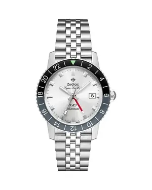 ZODIAC Gmt Automatic 40mm Stainless Steel Watch - Silver