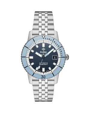 ZODIAC Compression Diver Automatic 40mm Watch - Blue/silver