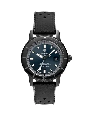 ZODIAC Ceramic Compression Diver Automatic 41mm Strap Watch - Blue/black