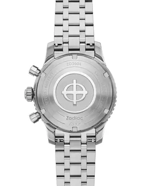 ZODIAC Sea-chron Automatic Stainless Steel Chronograph Watch - Black/silver
