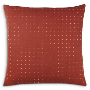 ANCHAL Cross-stitch Throw Pillow - Rust