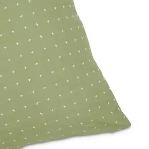 ANCHAL Cross-stitch Throw Pillow - Sage