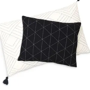 ANCHAL Small Graph Throw Pillow - Charcoal