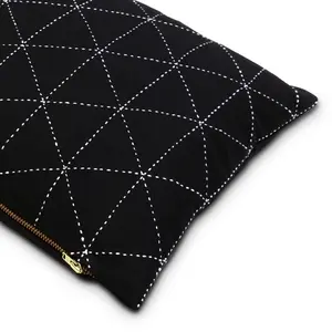 ANCHAL Small Graph Throw Pillow - Charcoal