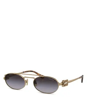 Miu Miu Oval Sunglasses 53mm - Brown/gray Gradient