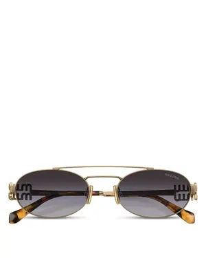 Miu Miu Oval Sunglasses 53mm - Brown/gray Gradient