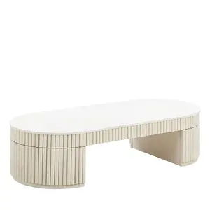 TOV FURNITURE Bella Oval Coffee Table - Cream