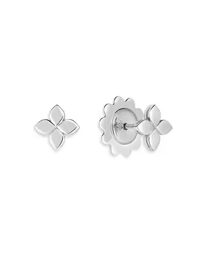 Roberto Coin 18k Love In Verona Flower Stud Earrings - White Gold
