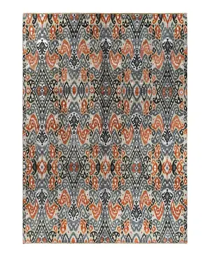 Bloomingdale'S Indo Ikat M6054 Area Rug, 9'1 X 12'4 - Gray