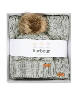 Barbour Penshaw Beanie And Scarf Set