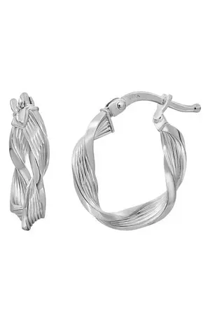 Bony Levy Etched Hoop Earrings - 14k White Gold
