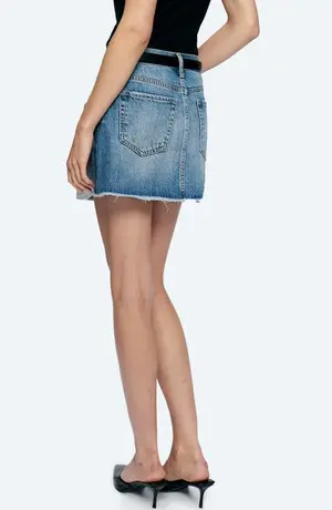 BAYEAS Anna Distressed Denim Miniskirt
