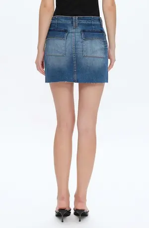 BAYEAS Cutoff Denim Miniskirt - Dark Blue