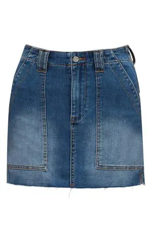 BAYEAS Cutoff Denim Miniskirt - Dark Blue