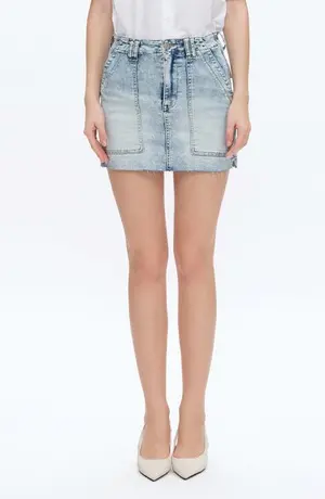 BAYEAS Cutoff Denim Mini Skirt - Medium Blue