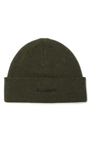 ALLSAINTS Embroidered Logo Beanie - Beetle Green