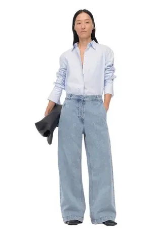 Another Tomorrow Carpenter Denim Pant - Light Blue Wash