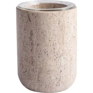 ANDJACOB DECOR Less Is More Toothbrush Holder - Travertine Marble