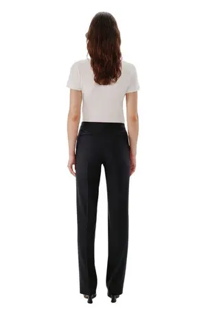 Another Tomorrow Straight-leg Suit Trousers - Black
