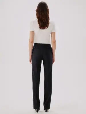 Another Tomorrow Classic Trouser - Black