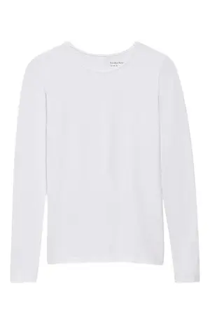 Another Tomorrow Long Sleeve Fitted Tee - White