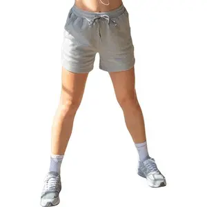 REBODY Biker Sweatshorts - Heather Grey/white