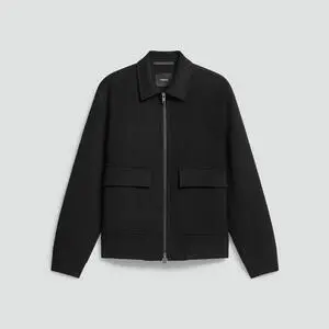 Theory Sean Jacket In Double-face Wool-cashmere - Black