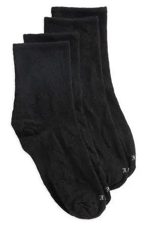 Hue 2-pack Wool Blend Mini Crew Socks - Black Pack