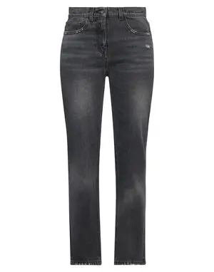 Palm Angels Cotton Jeans With Leather Trims