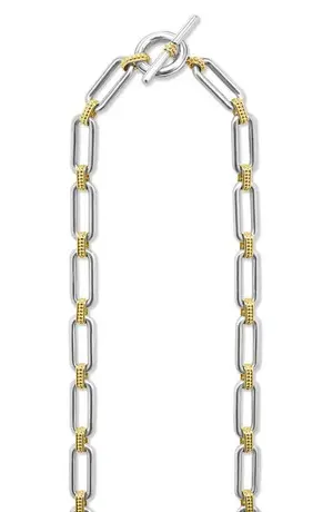 Lagos Signature Caviar Diamond Link Chain Necklace