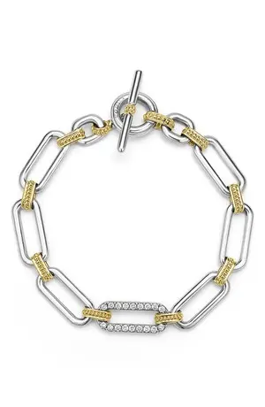 Lagos Signature Caviar Links Chain Diamond Bracelet - Two-tone