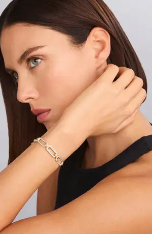 Lagos Signature Caviar Links Chain Bracelet With Diamonds