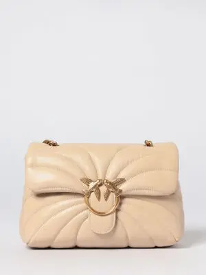 Pinko Quilted Leather Shoulder Bag - Beige