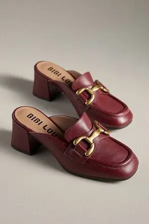 BIBI LOU Zagreb Heeled Loafers - Carmin Leather