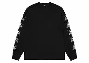 StÜssy Foils Long Sleeve Pigment Dyed Tee Shirt - Black