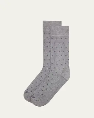 Marcoliani Modal Cashmere Polka Dot Mid-Calf Socks 007 Oxford