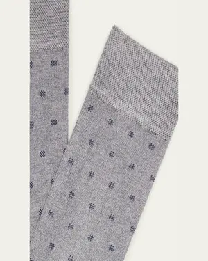 Marcoliani Modal Cashmere Polka Dot Mid-calf Socks - Navy