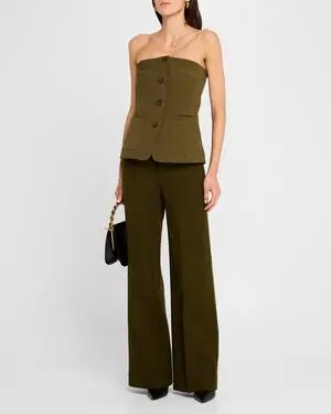 Staud Brigade Corseted Top - Sergeant Green