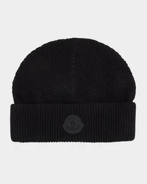 Moncler Wool Knit Beanie - Black