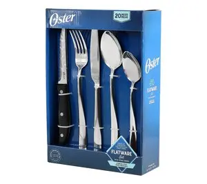 OSTER Stonington 20 Piece Flatware Set With Ste Ak Knives - One-color