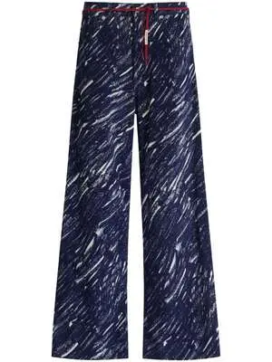 Marni Abstract-pattern Print Wide-leg Jeans - Blue
