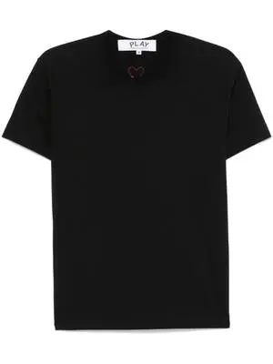 Play Comme Des Garcon Signature Heart-patch T-shirt