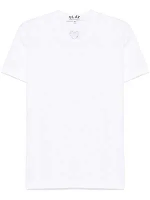 Play Comme Des Garcon Signature Heart-patch T-shirt - White