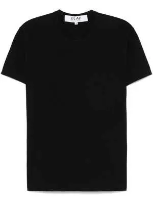 Play Comme Des Garcon Signature Heart-patch T-shirt - Black
